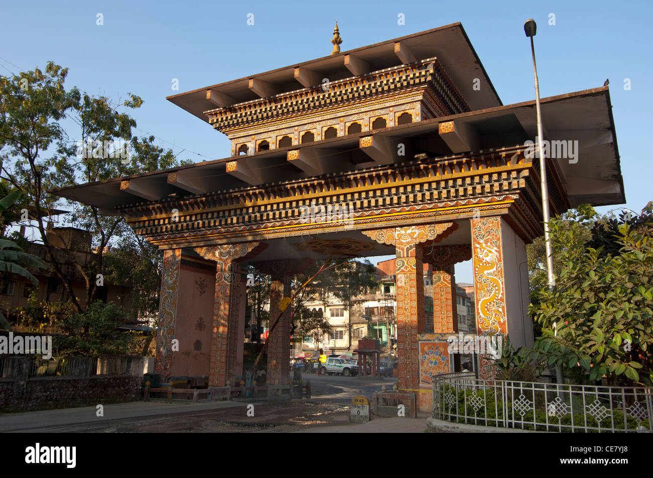 The Gate of Bhutan at the border between India and Bhutan in ...