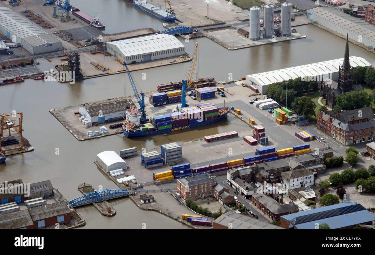 Aerial photograph of part of Goole Docks, East Yorkshire Stock Photo ...