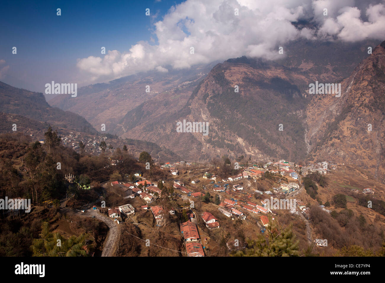 India, Arunachal Pradesh, Tawang Valley from Jang Village Stock Photo ...