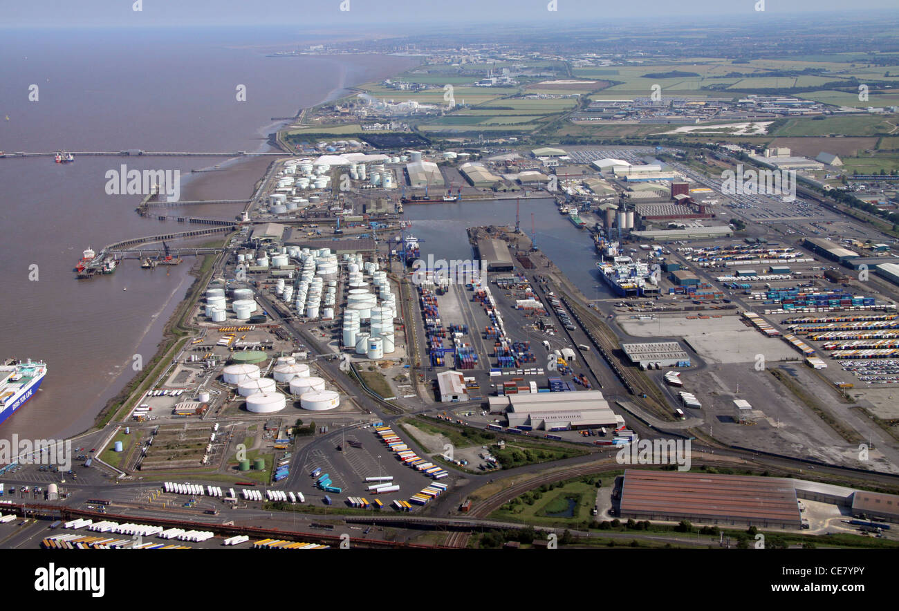 Aerial view of Immingham Docks, Lincolnshire Stock Photo: 43201395 - Alamy