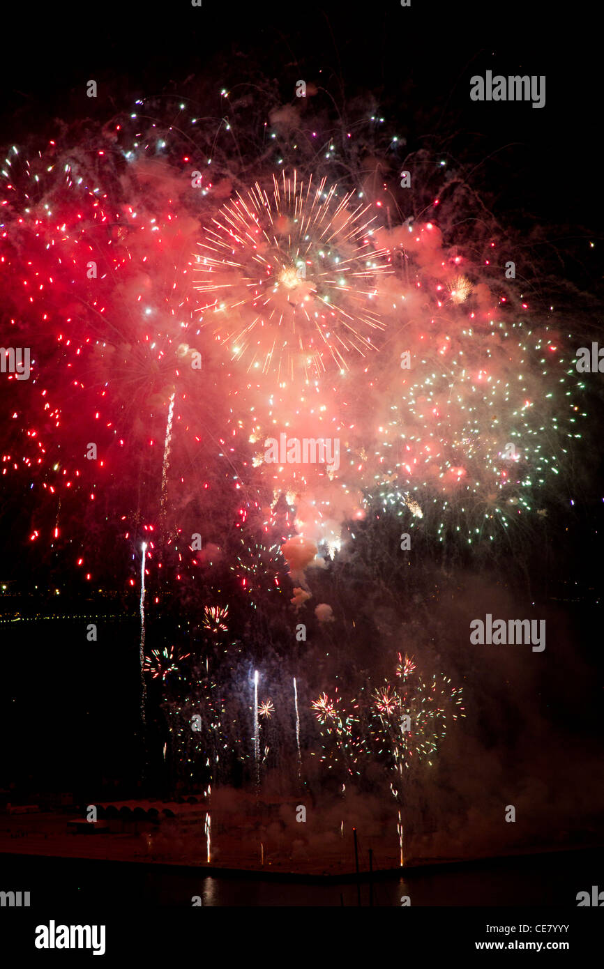 Fireworks Palma de Majorca Mallorca sea water night San Sebastian ...