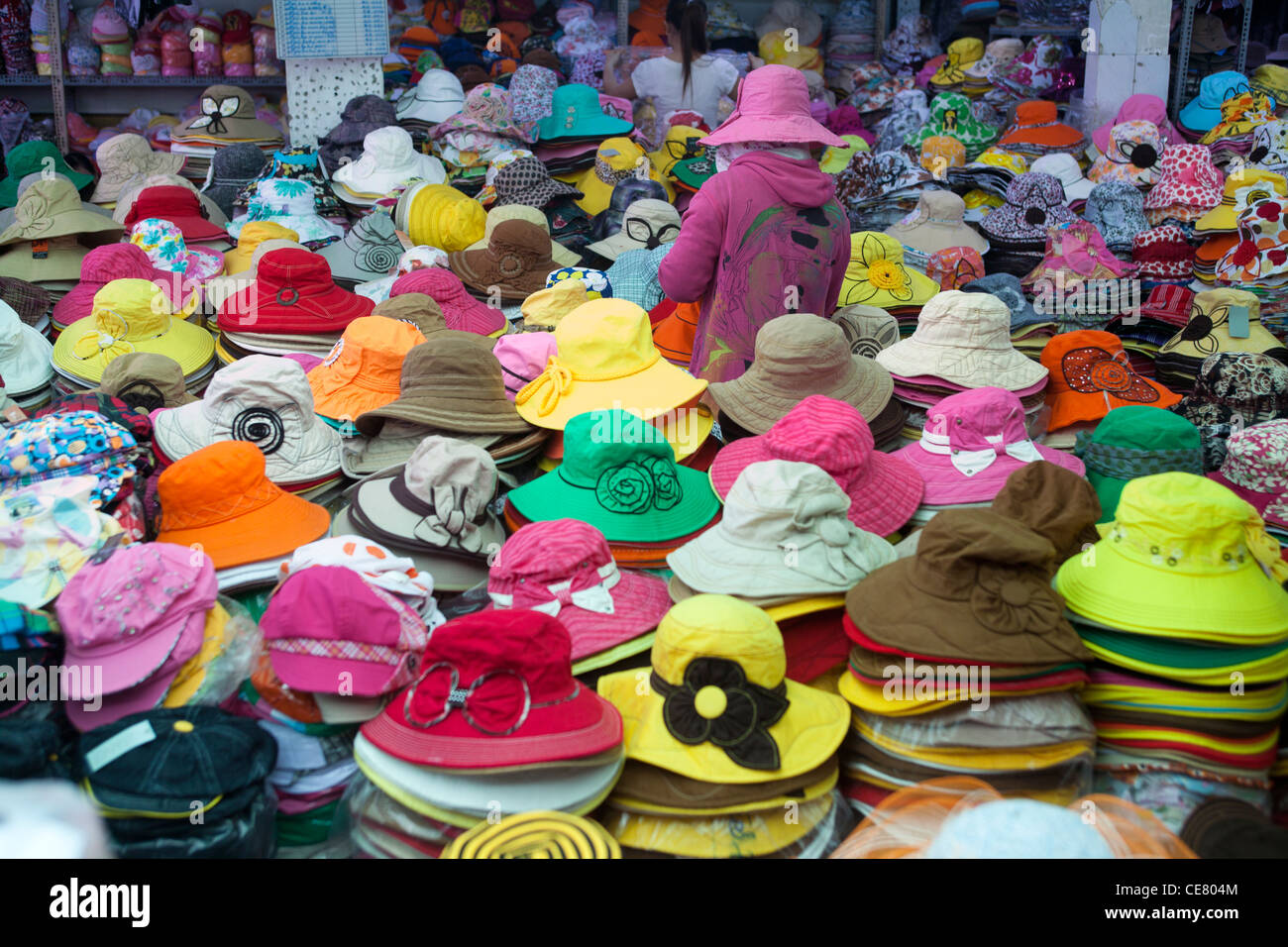 Hat Stall Chinatown Market Ho Chi Minh Vietnam Stock Photo - Alamy
