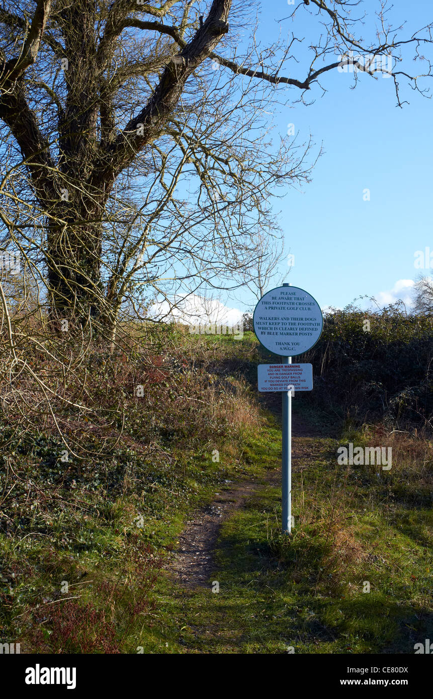Golf course warning sign hi-res stock photography and images - Alamy