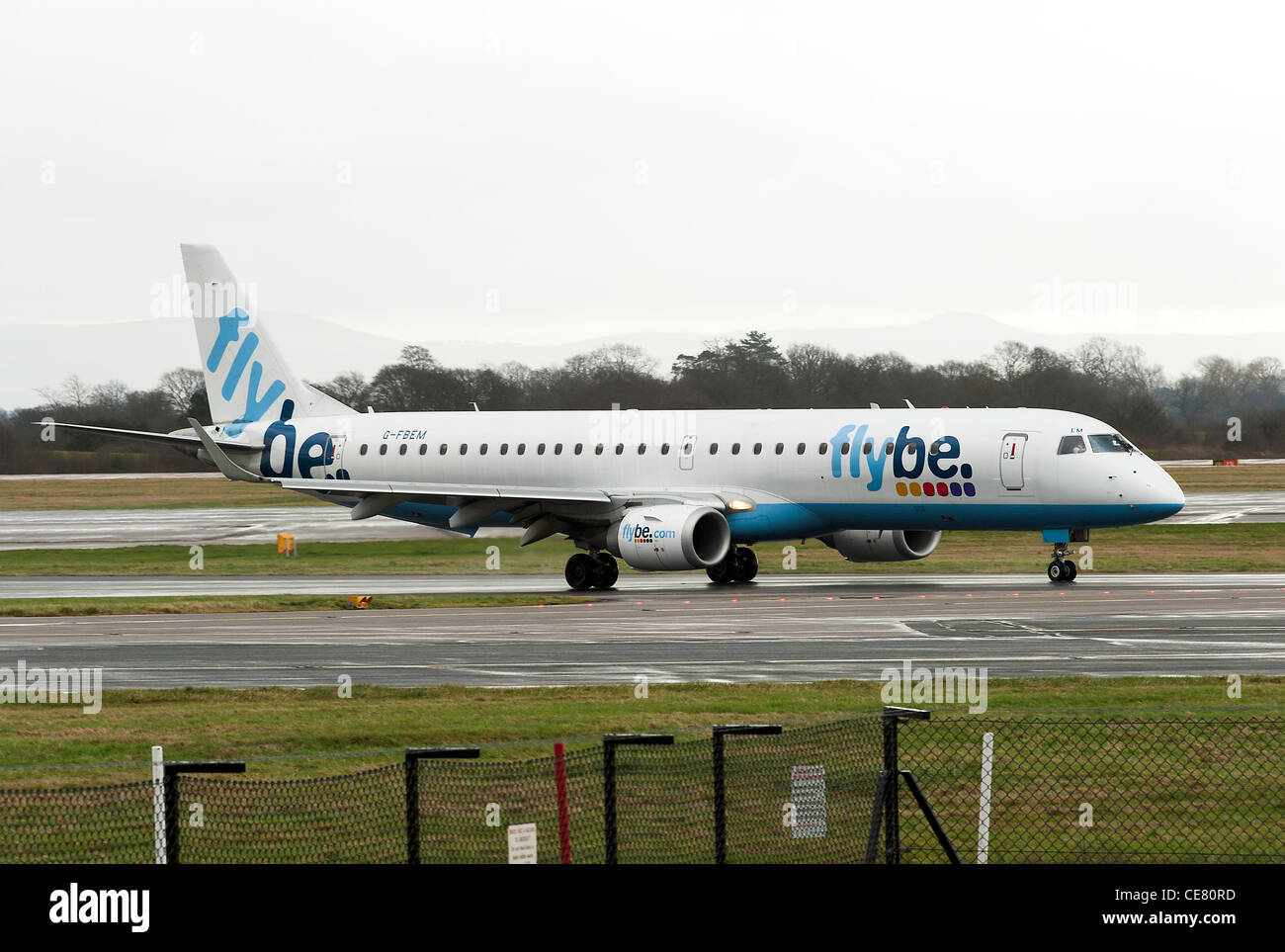 Flybe Embraer ERJ-195LR Airliner G-FBEM Taxiing at Manchester ...