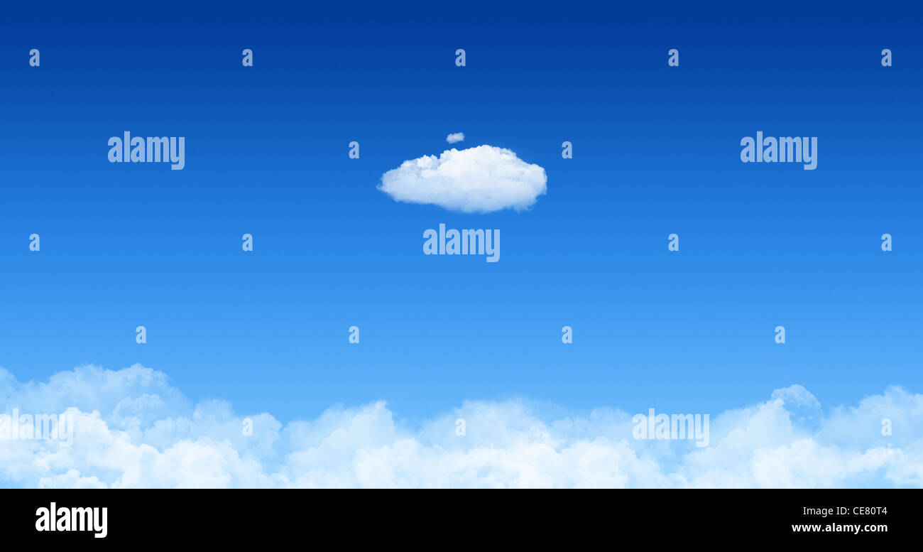 One cloud against blue sky with cloudscape. Concept image for cloud ...