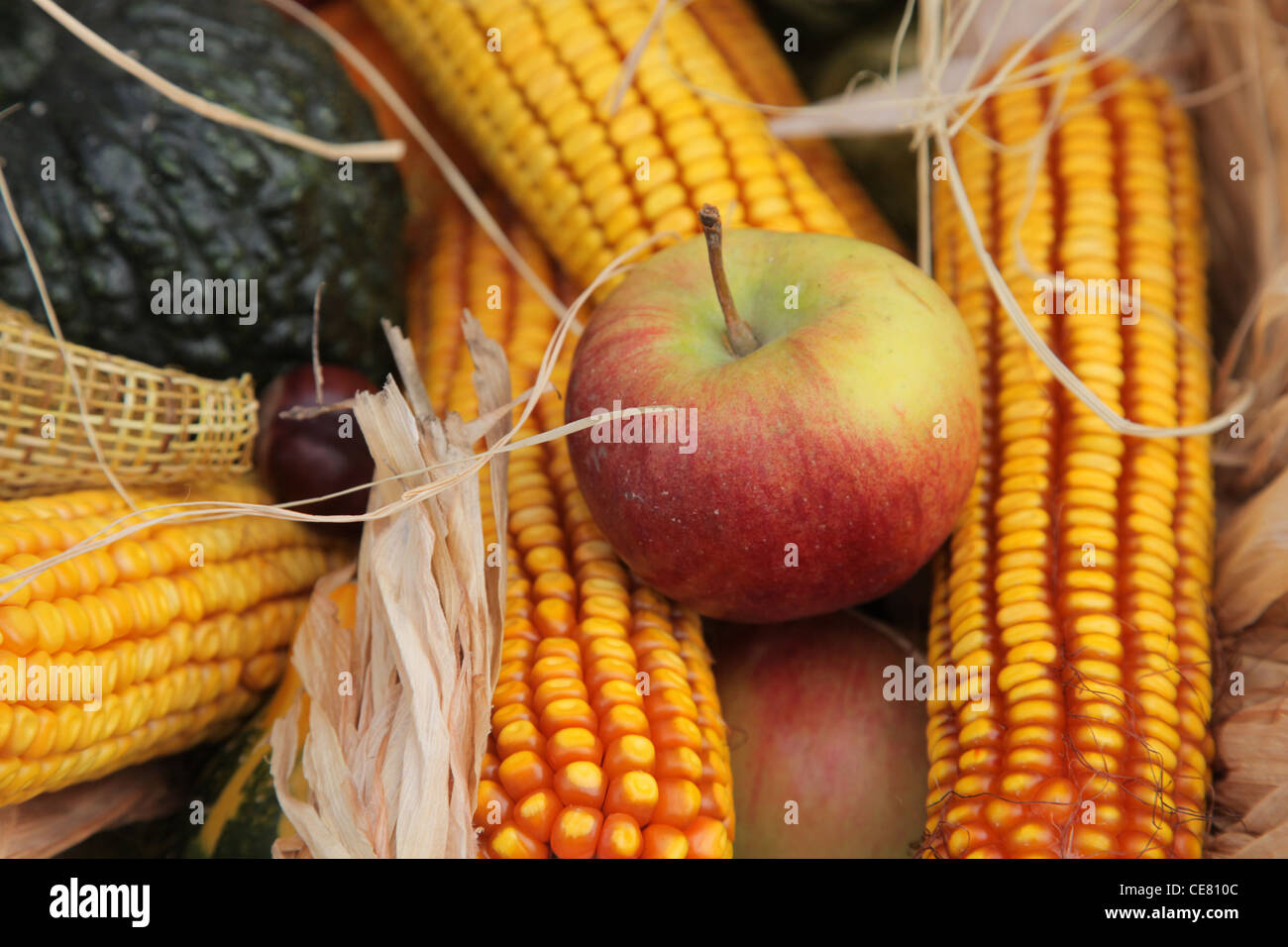 Apple and corn Stock Photo - Alamy