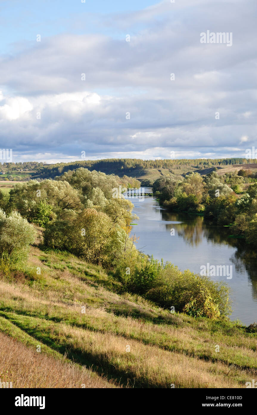 Landscape with river Stock Photo - Alamy