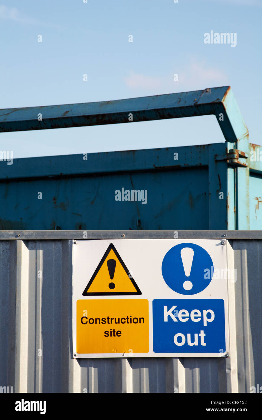 Construction site keep out sign at Poole, Dorset UK in January Stock ...