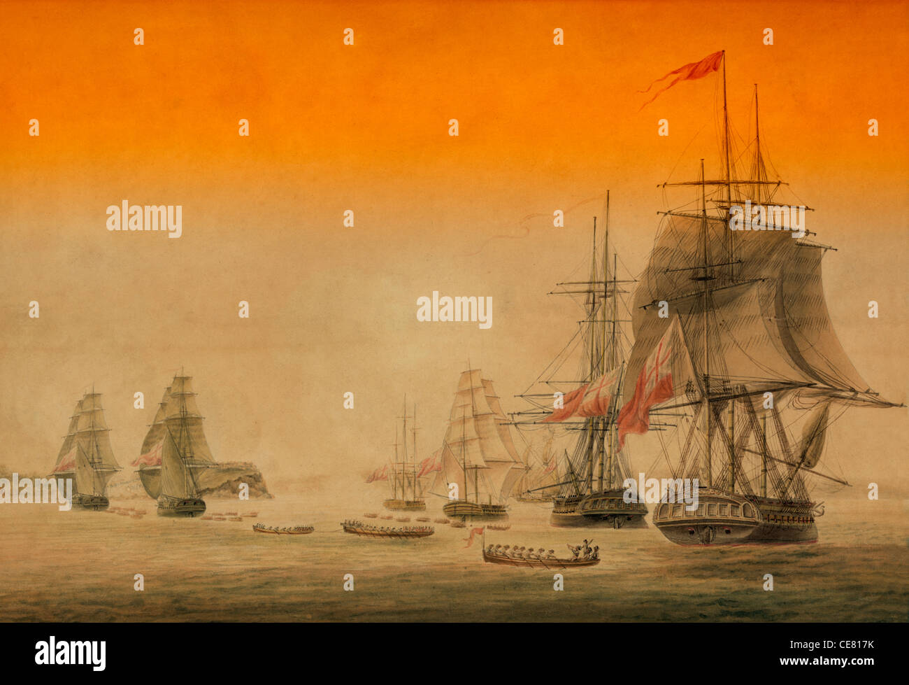 The troops disembarking to attack Fort Oswego, under the command of ...