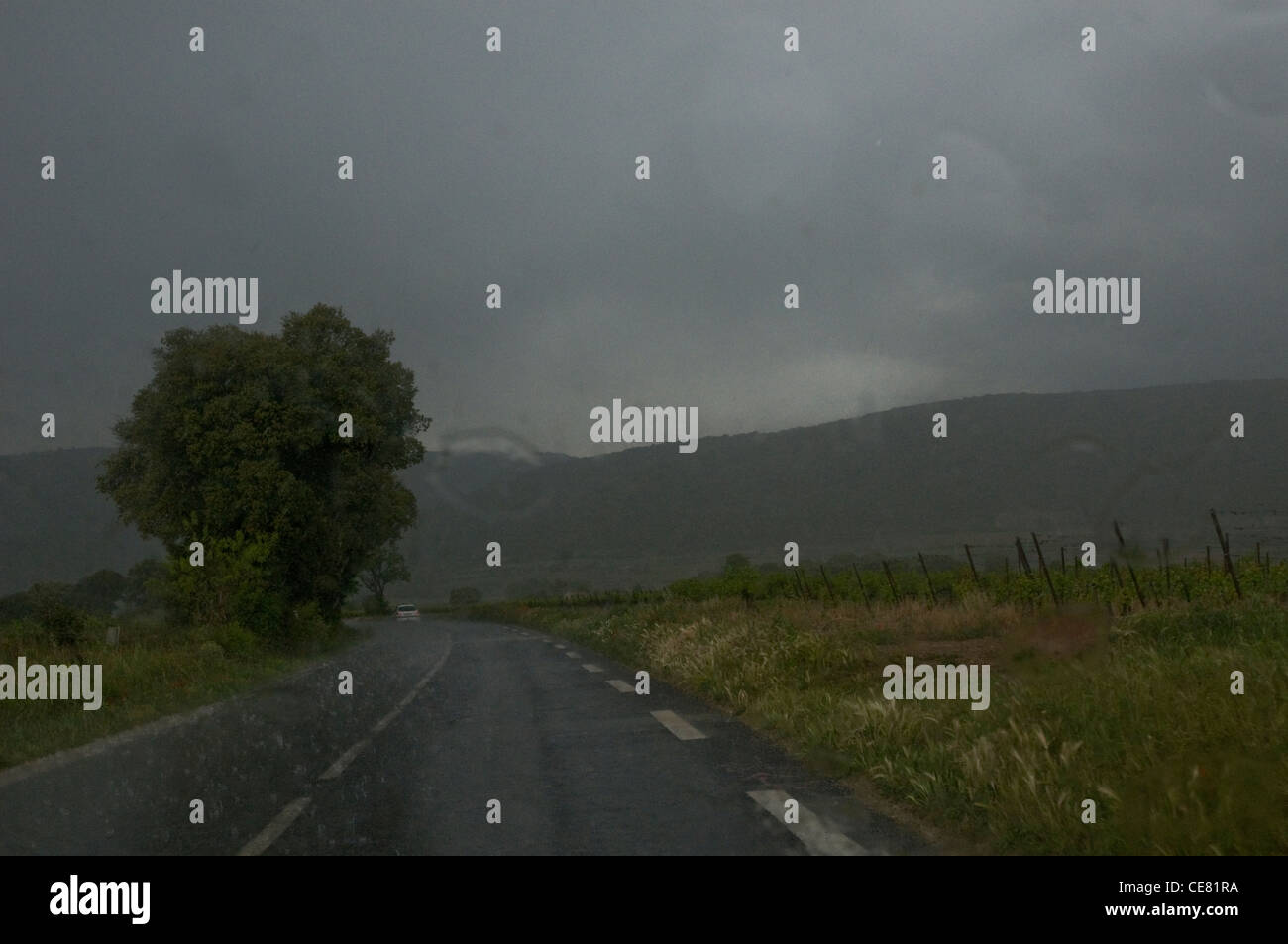 Driving in the rain,view through windscreen Stock Photo - Alamy