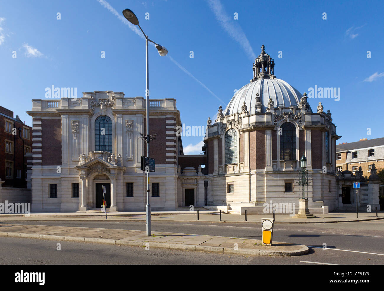 Eton College, showing the School Hall and the domed Library with the ...