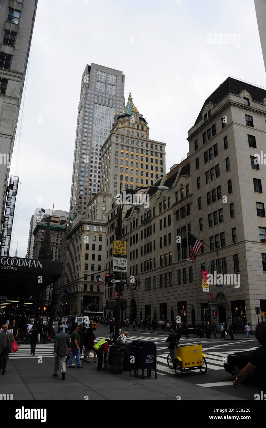 Buildings 2 skyscrapers rising right background hi-res stock ...