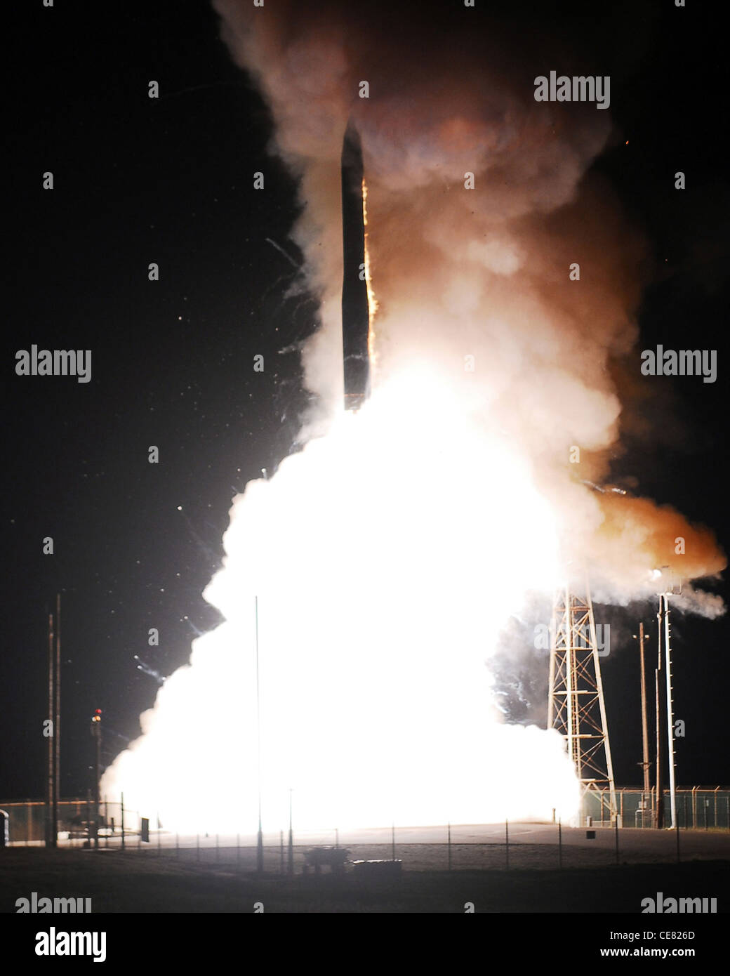 Minuteman III ICBM launched from Vandenberg AFB, California, carrying ...