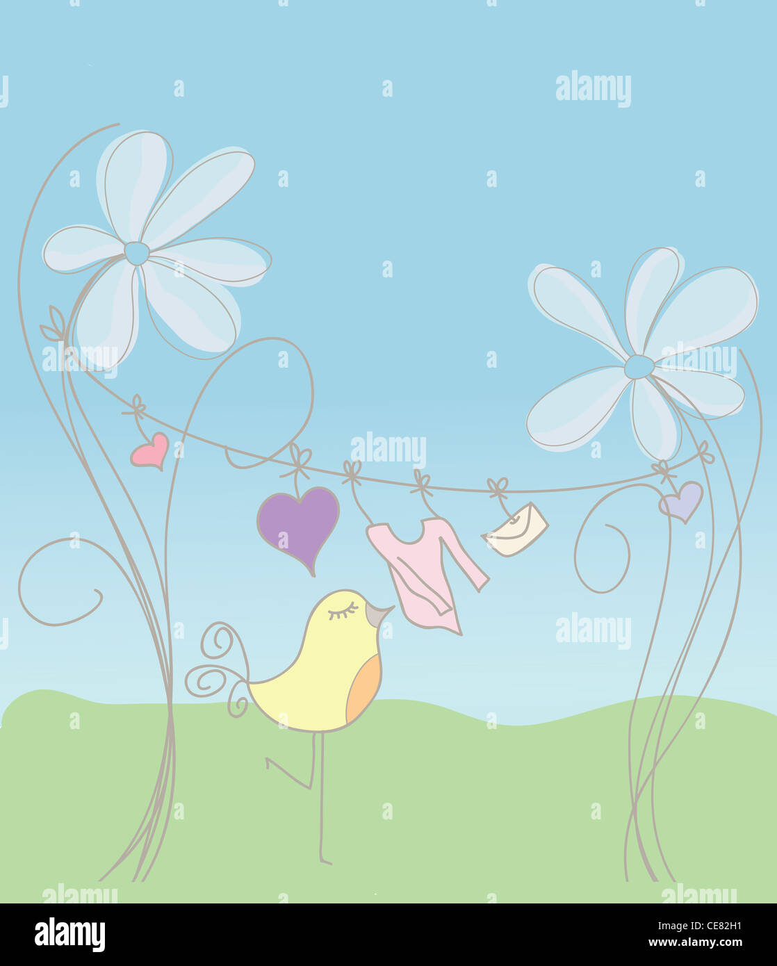 Cute flower paster background Stock Photo - Alamy