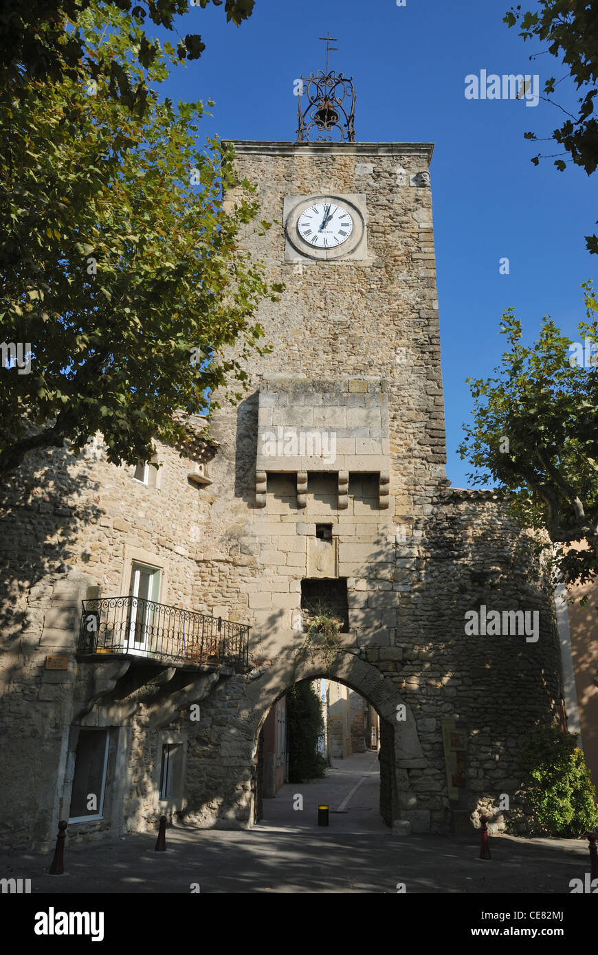 The clock tower at the entrance to the medieval Knights Templar ...