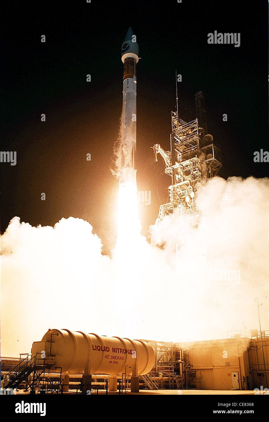 An Atlas II/Centaur rocket launches the NASA/NOAA weather satellite ...