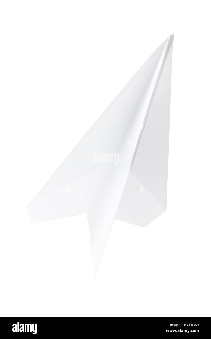 Simple white paper airplane Cut Out Stock Images & Pictures - Alamy