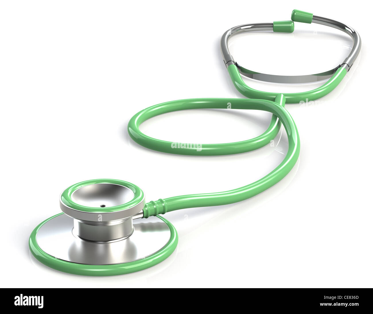 Green Stethoscope. White Background Stock Photo - Alamy
