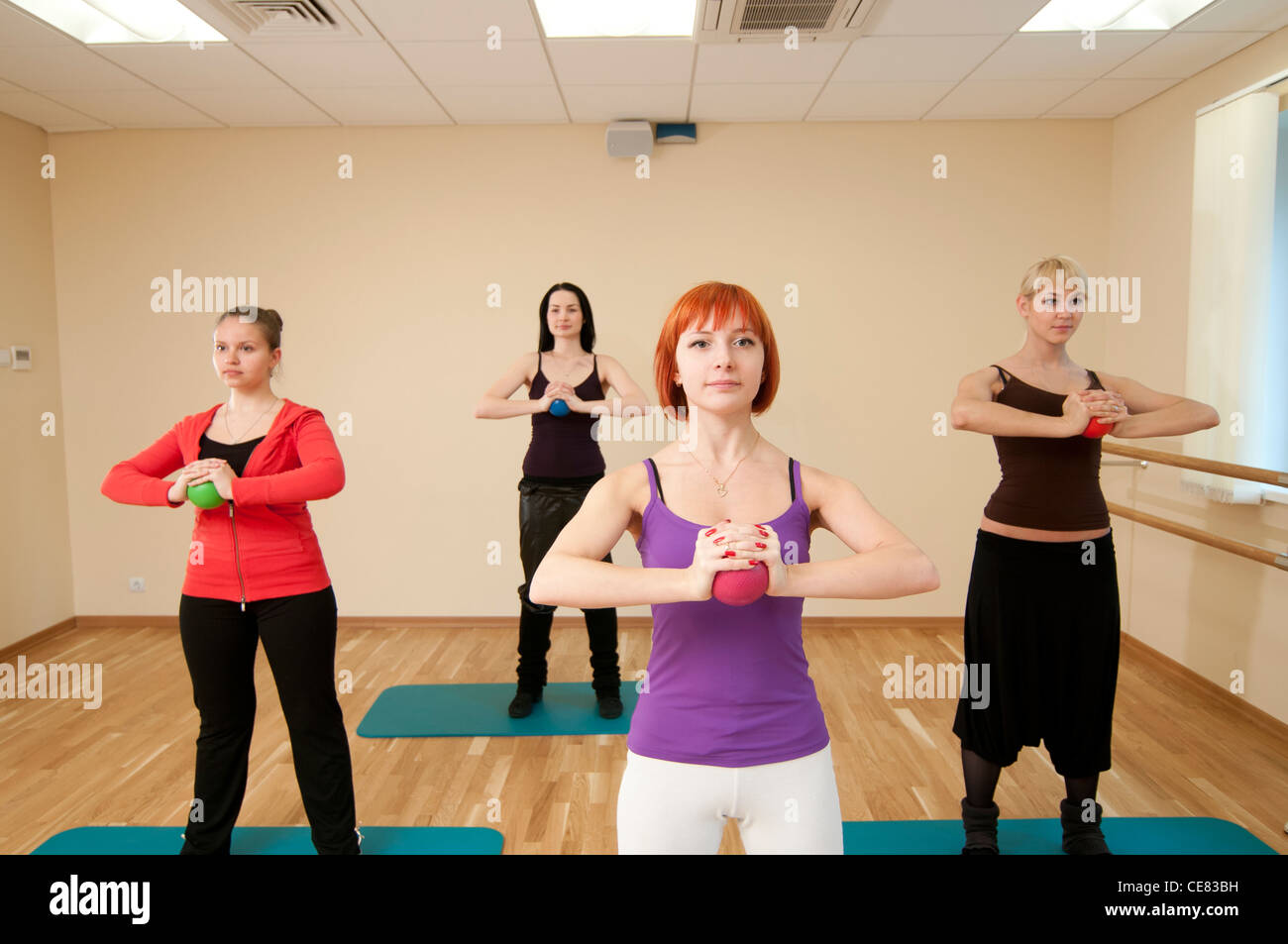 Fitness class for women at a gym Stock Photo - Alamy