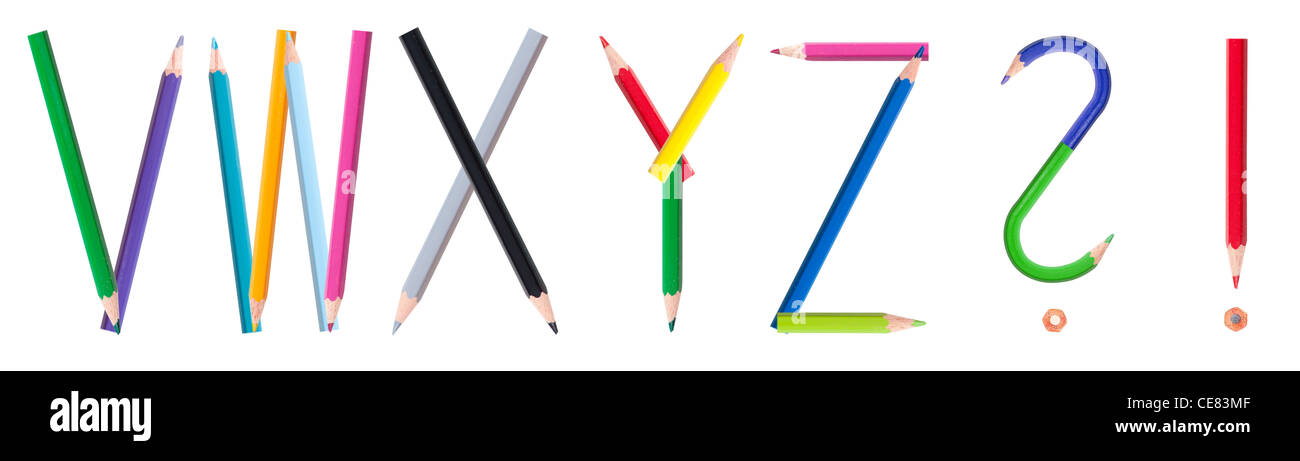 colorful pencil alphabet Stock Photo - Alamy