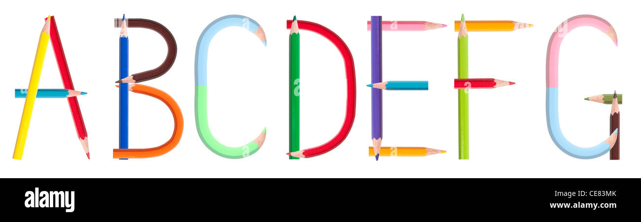 colorful pencil alphabet Stock Photo - Alamy