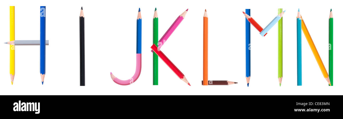 colorful pencil alphabet Stock Photo - Alamy