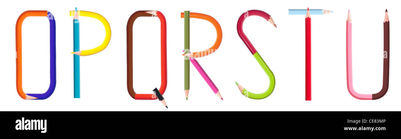colorful pencil alphabet Stock Photo - Alamy