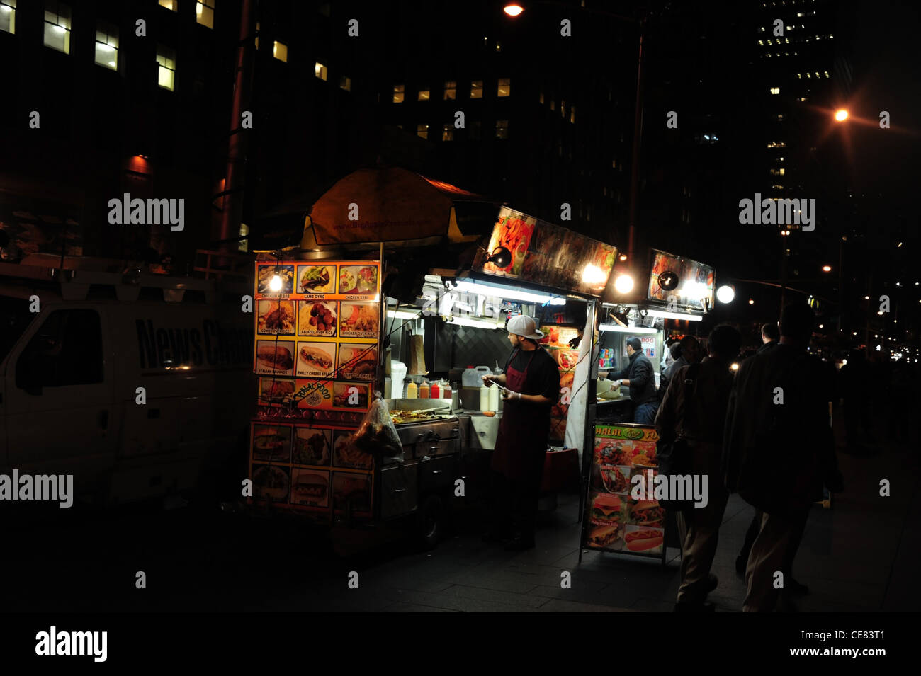 Illuminated electric lights windows menu boards hi-res stock ...