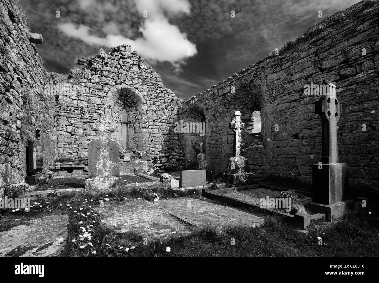 13th century Carron Church in the Buren, Co. Clare, Ireland Interior ...