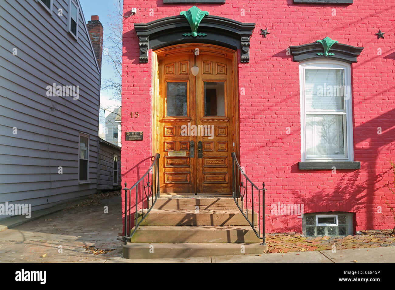 Entrance to a home in Schenectady's Stockade Historic District Stock ...