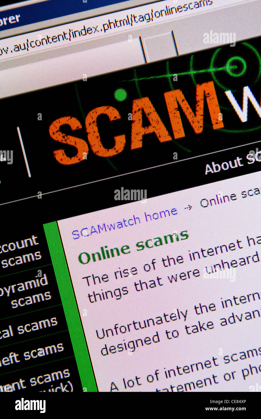 online scam scams website Stock Photo - Alamy