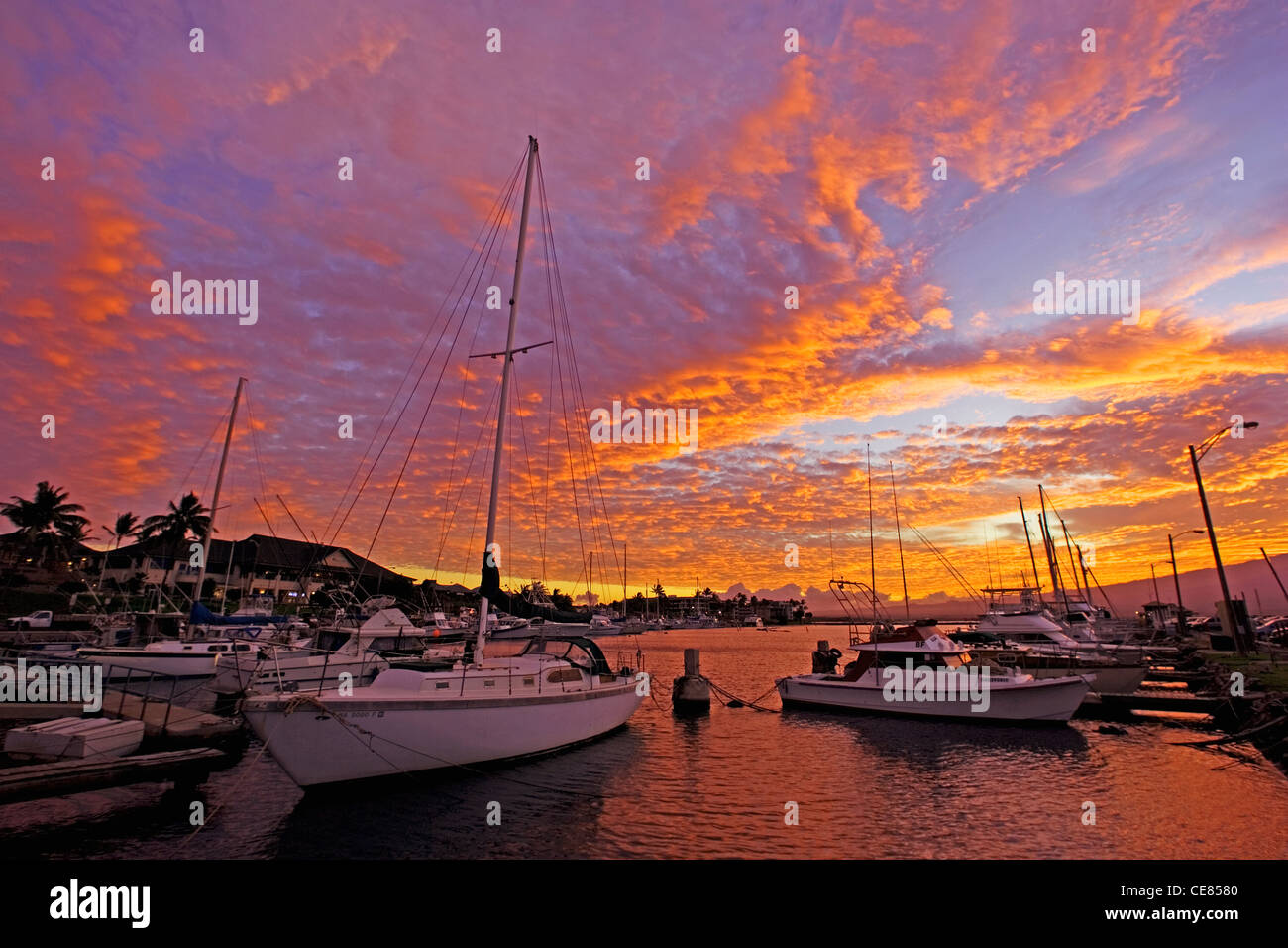 Spectacular sunrise at Ma'alaea, Maui, Hawaii Stock Photo - Alamy