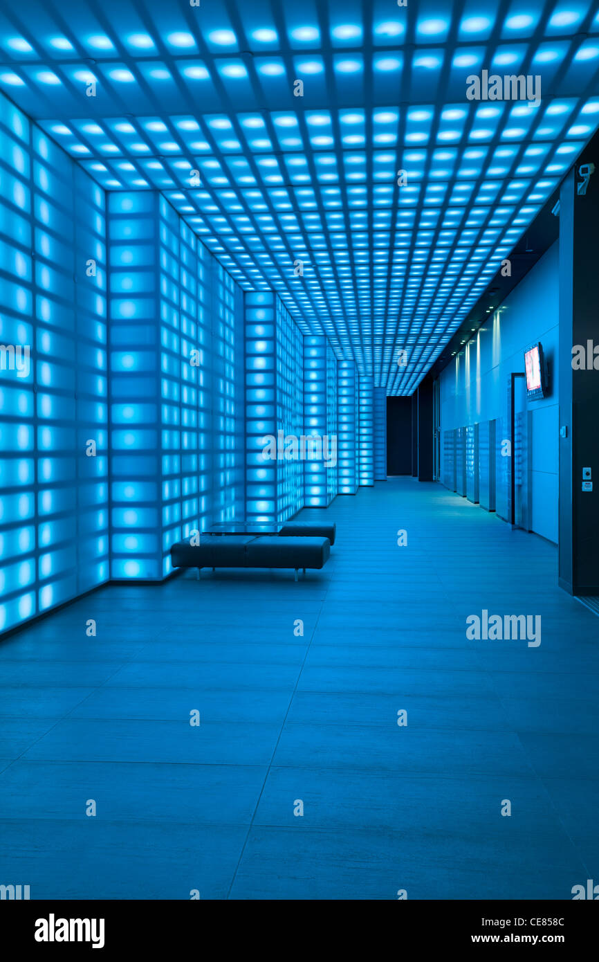 blue Coloured wall light disco room wall lobby lighting club Stock ...