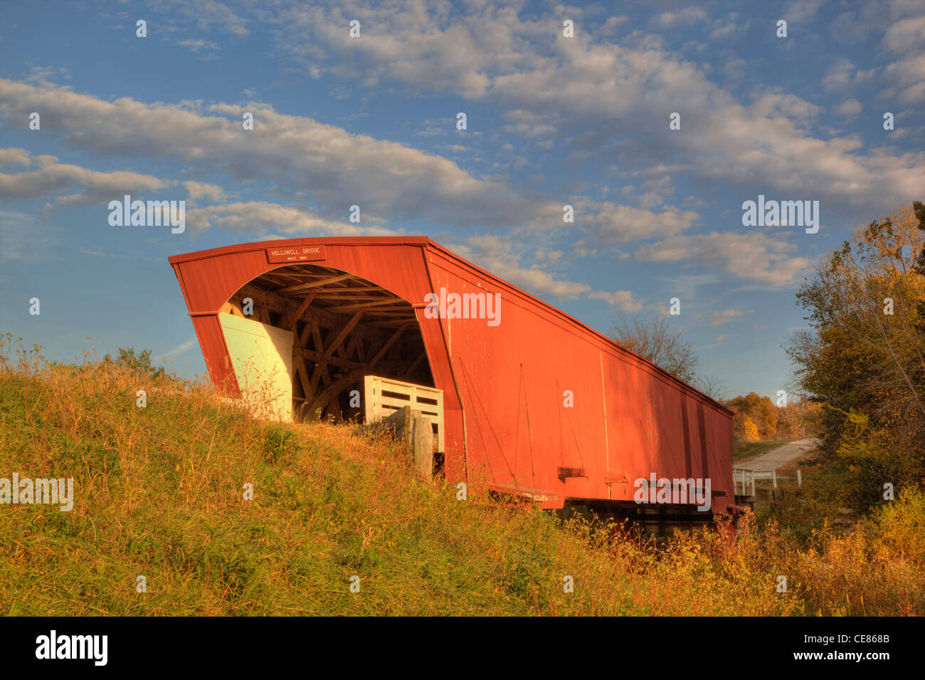 IA, Madison County, Holliwell Covered Bridge, built in 1880, spans ...
