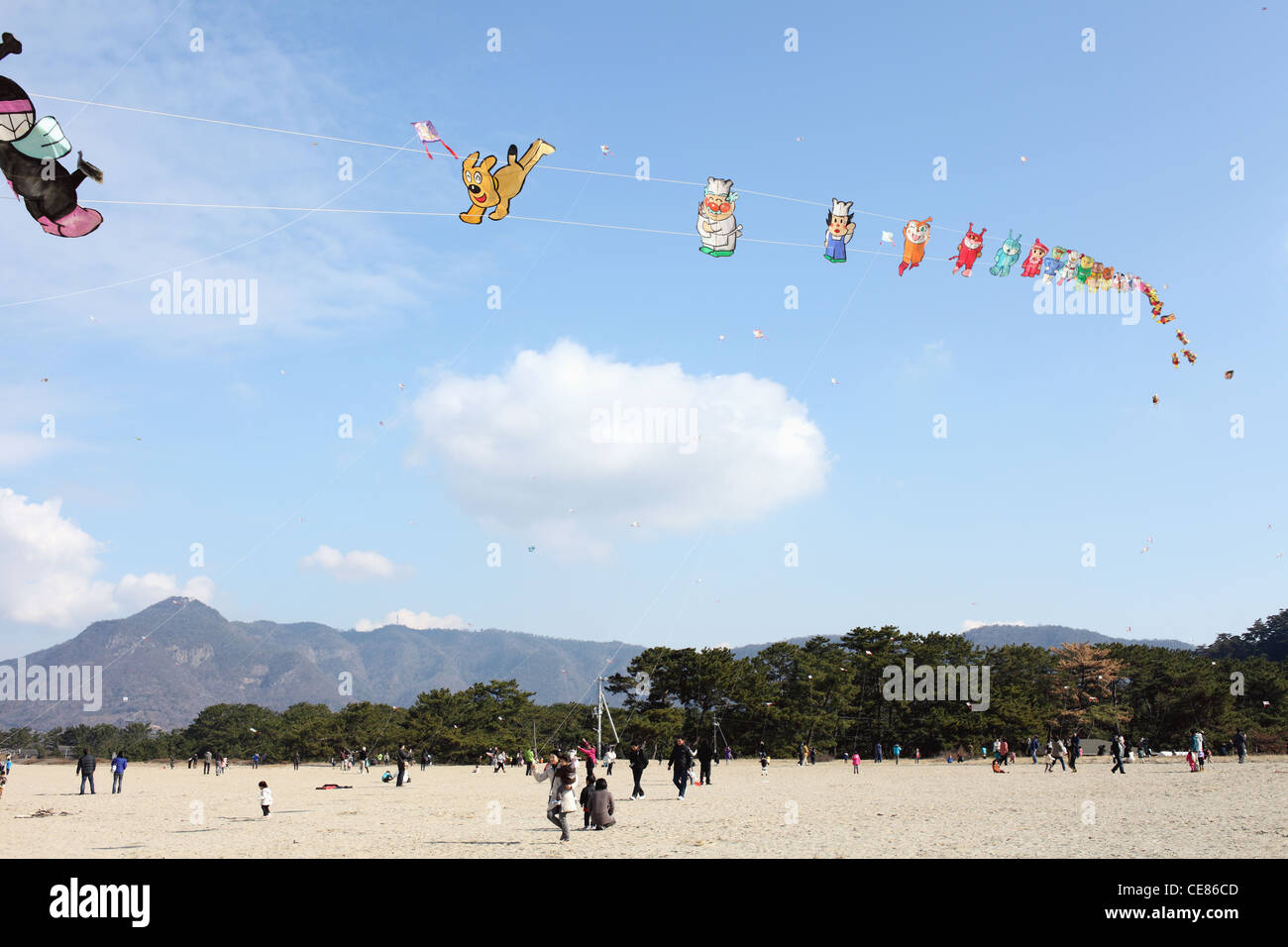 Japanese paper kite in blue sky Stock Photo - Alamy