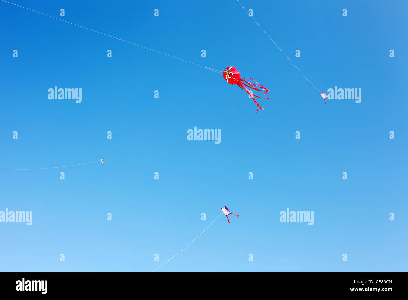 Japanese paper kite in blue sky Stock Photo - Alamy