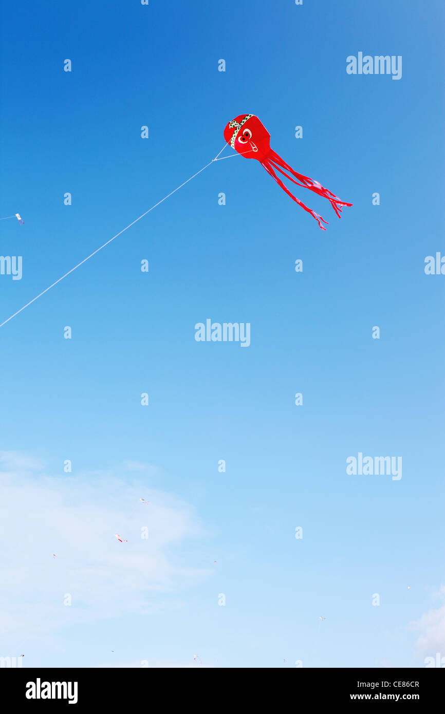 Japanese paper kite in blue sky Stock Photo - Alamy