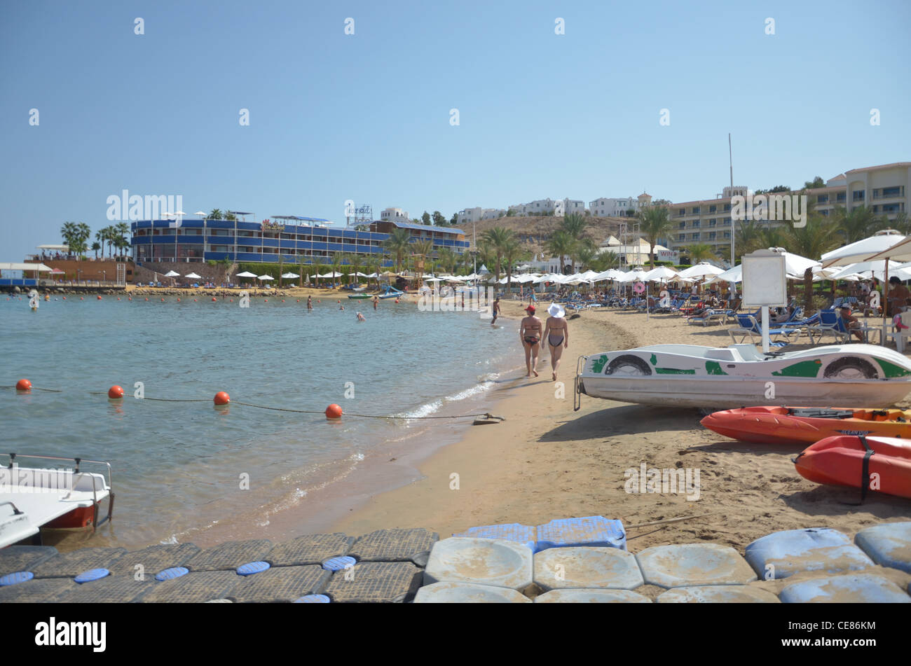 The famous Naama bay beach at the heart of Egypt's premier Red Sea ...