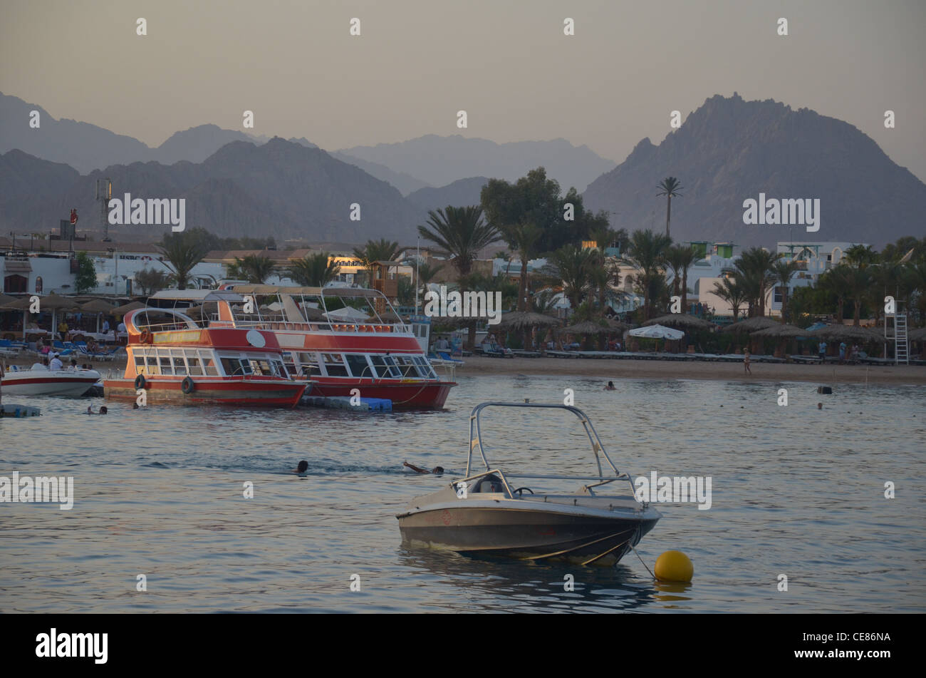 The famous Naama bay beach at the heart of Egypt's premier Red Sea ...