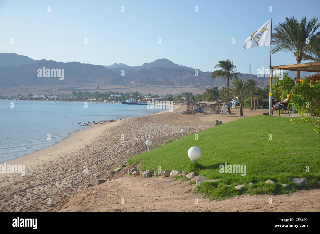 Beaches in the Red Sea resort of Dahab, on the Sinai's east coast on ...