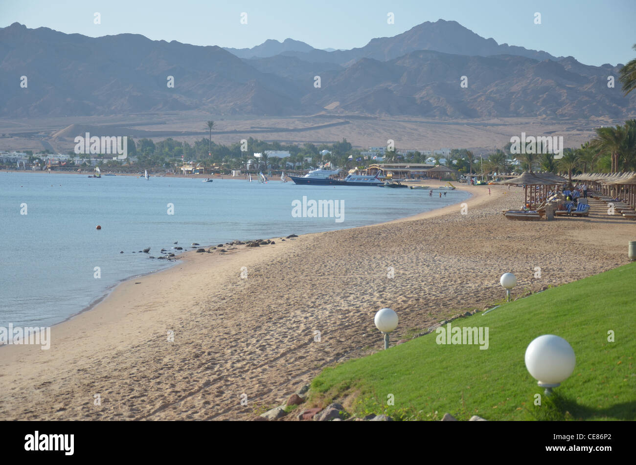 Beaches in the Red Sea resort of Dahab, on the Sinai's east coast on ...