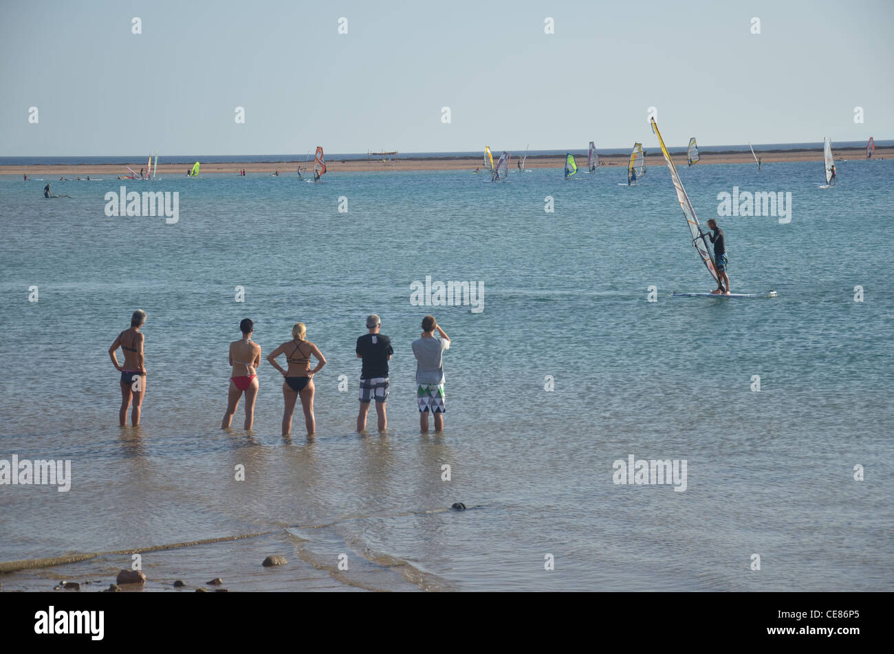 Beaches in the Red Sea resort of Dahab, on the Sinai's east coast on ...