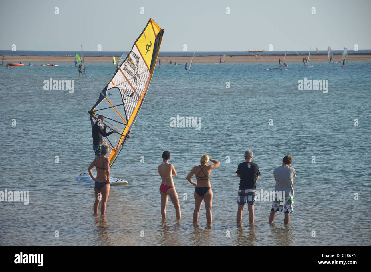 Beaches in the Red Sea resort of Dahab, on the Sinai's east coast on ...
