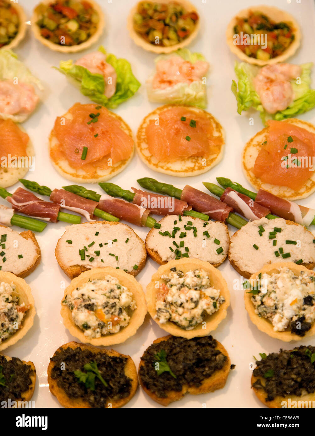 Canapés at a party Stock Photo - Alamy