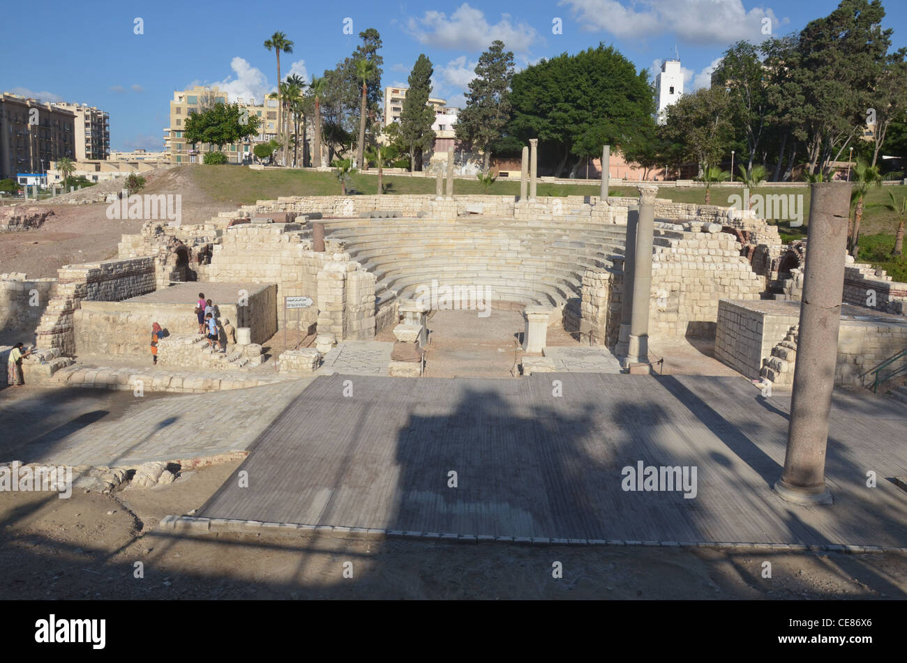 The Roman Amphitheater in downtown Alexandria, Egypt Stock Photo - Alamy