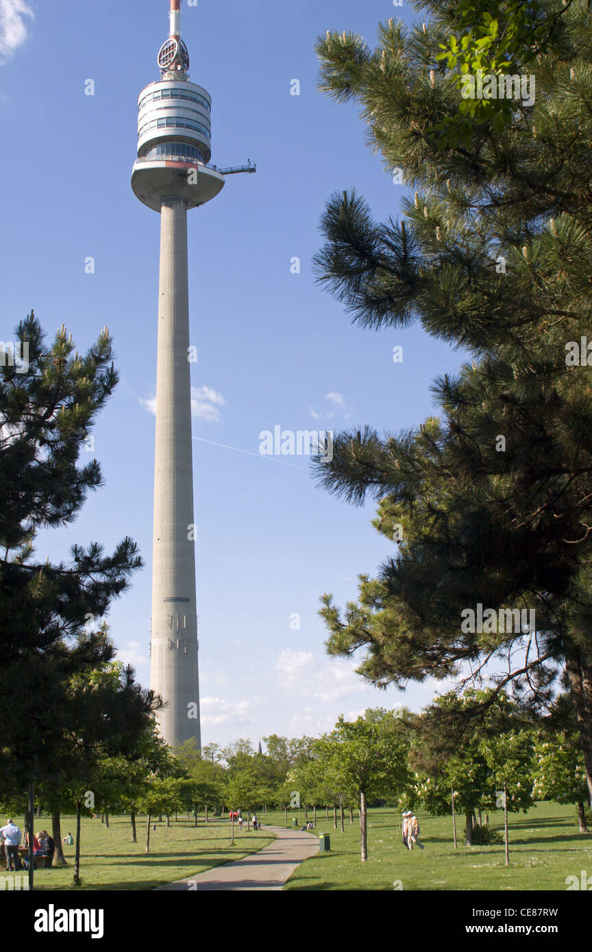 Vienna - Danube tower and park Stock Photo - Alamy