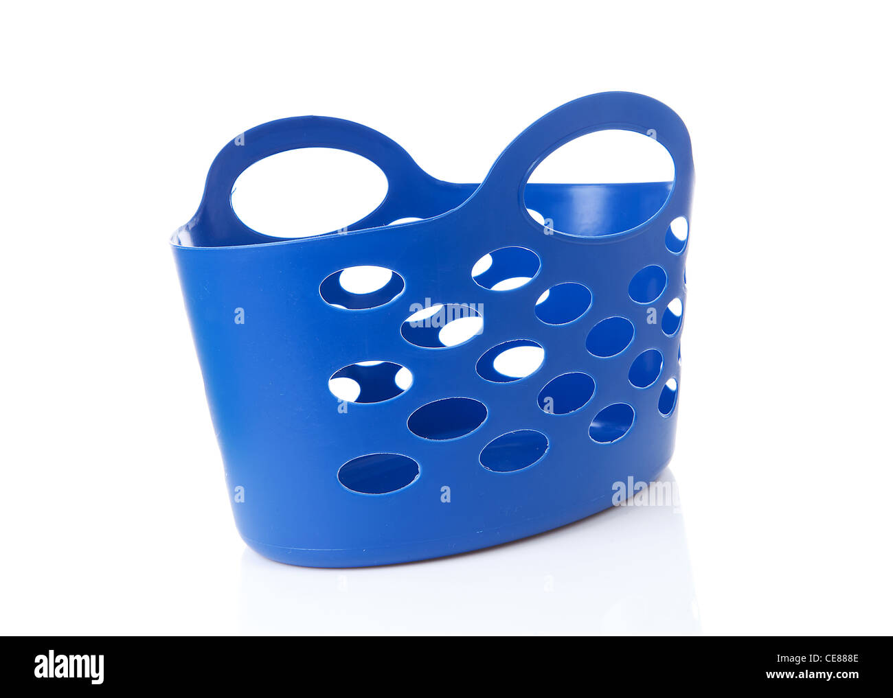 Empty blue shopping bag over white background Stock Photo - Alamy