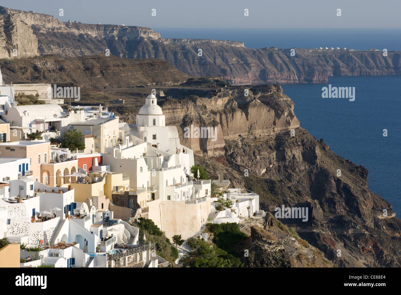 Santorini: Fira - view of town & caldera Stock Photo - Alamy