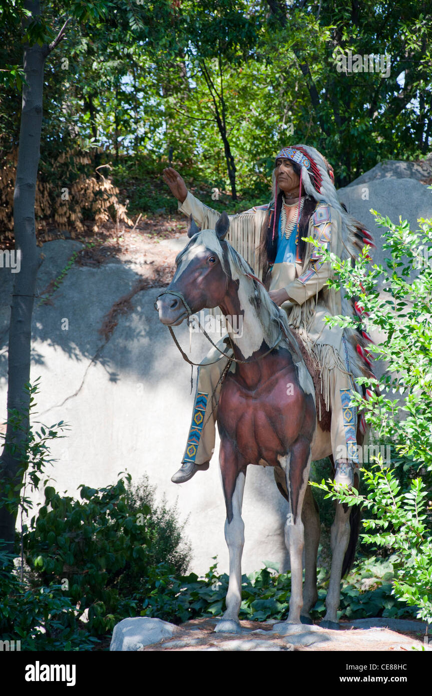 Statue Of Indian at Disneyland Park, Anaheim, California USA Stock ...
