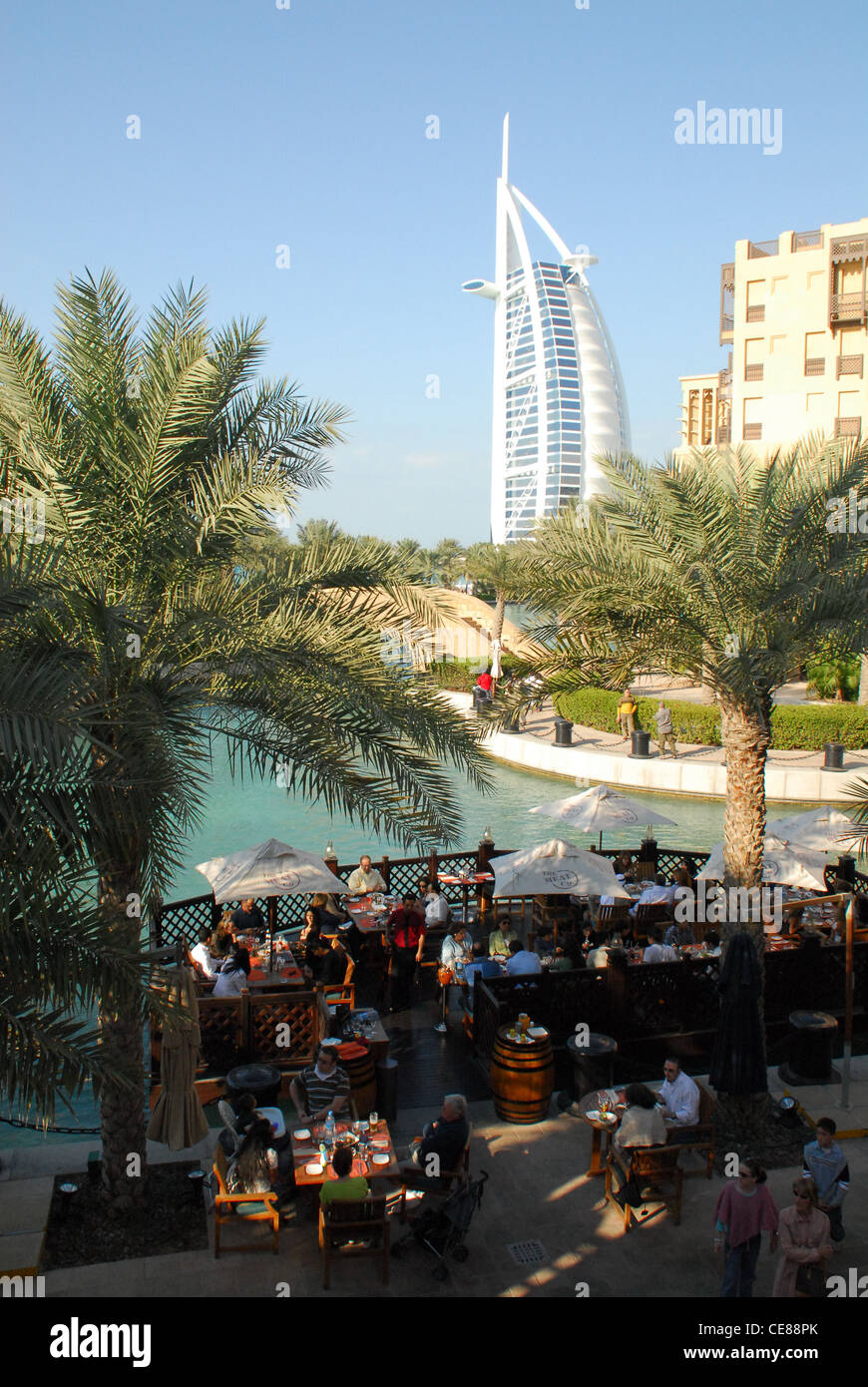 The Burg Al Arab Hotel in the Jumeirah quarter of Dubai, and the ...